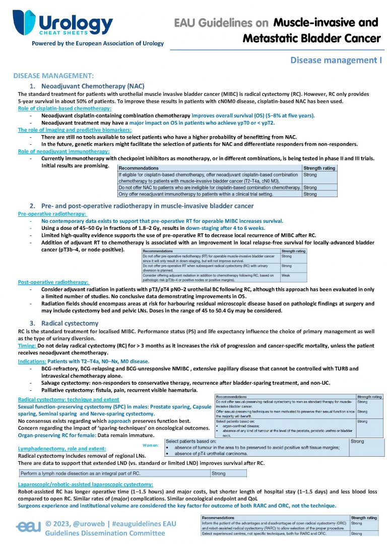 EAU Guidelines on Muscle-invasive and Metastatic Bladder Cancer ...