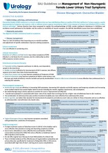 EAU Guidelines on Female LUTS II - Urology Cheatsheets