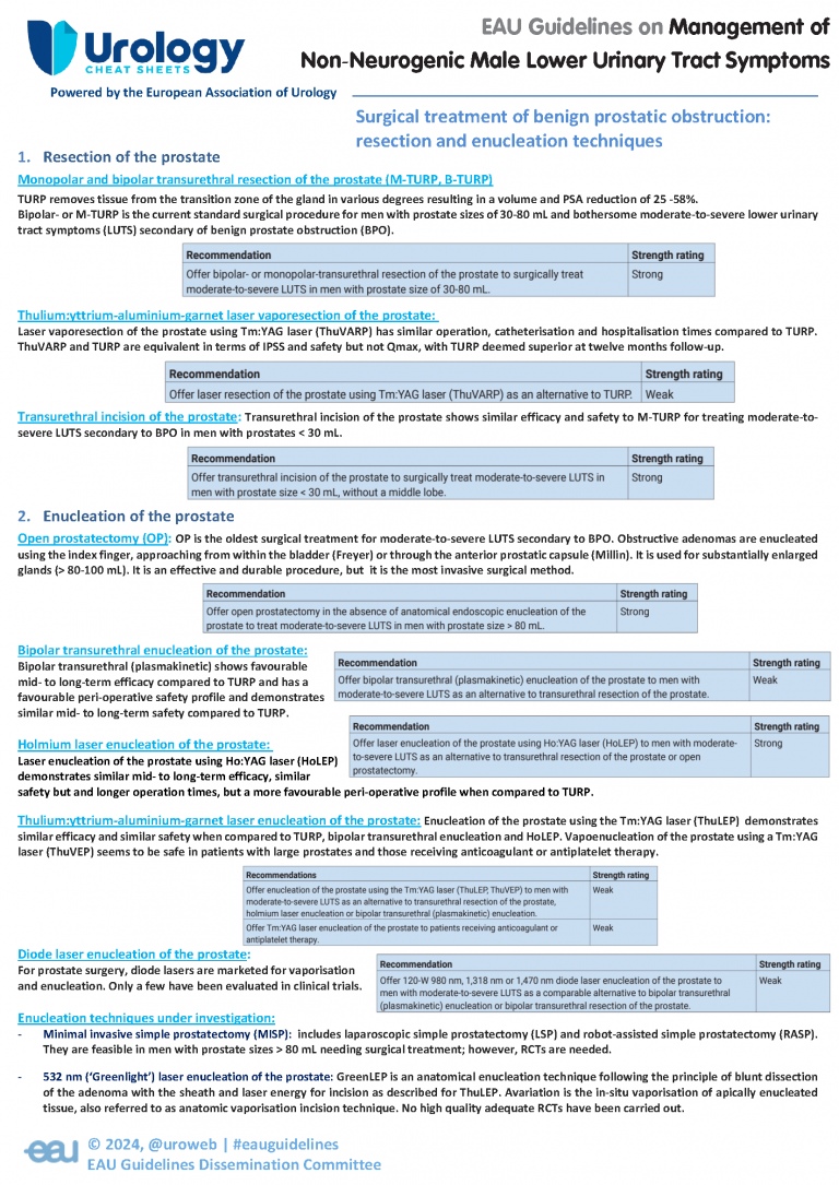 EAU Guidelines on Management of Non-Neurogenic Male Lower Urinary Tract ...